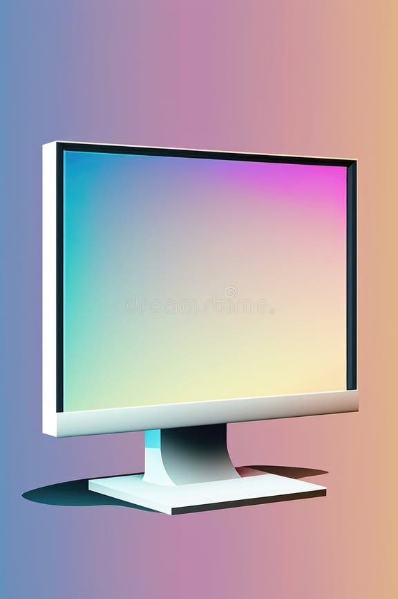 Computer Monitor with Blank Screen and Copy Space, Created Using Generative Ai Technology Stock ...