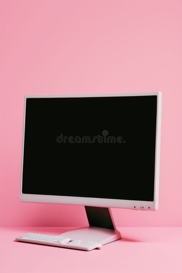 Computer Monitor with Blank Screen and Copy Space, Created Using Generative Ai Technology Stock ...