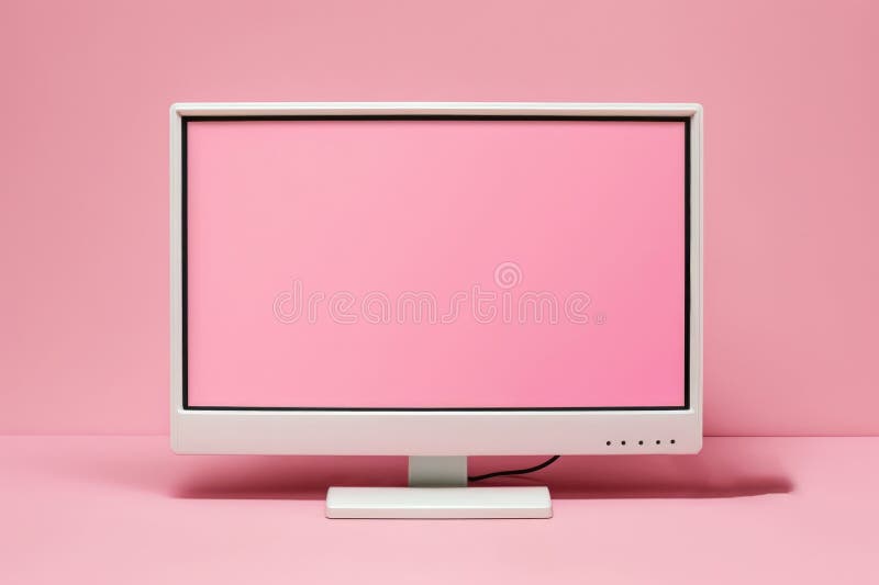 Computer Monitor with Blank Screen and Copy Space, Created Using ...