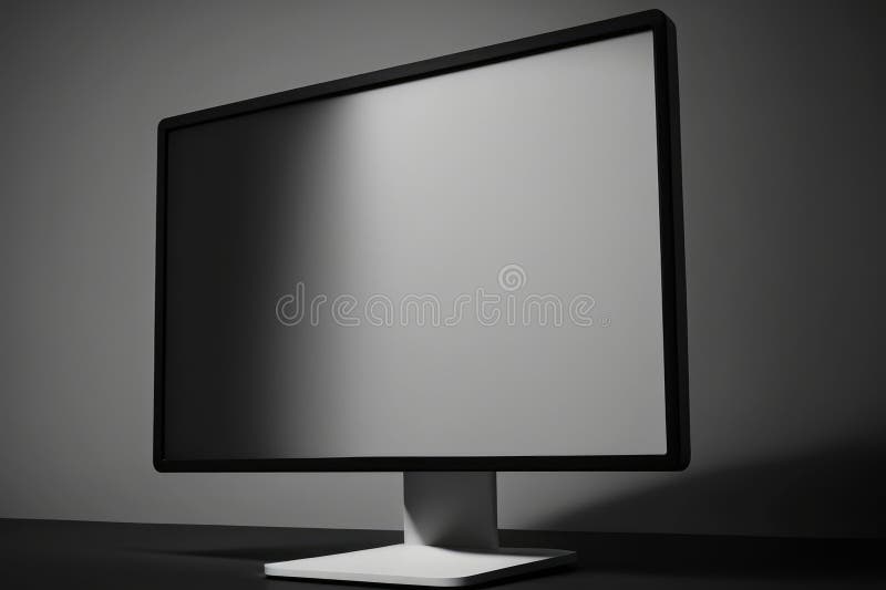 Computer Monitor with Blank Screen and Copy Space, Created Using ...