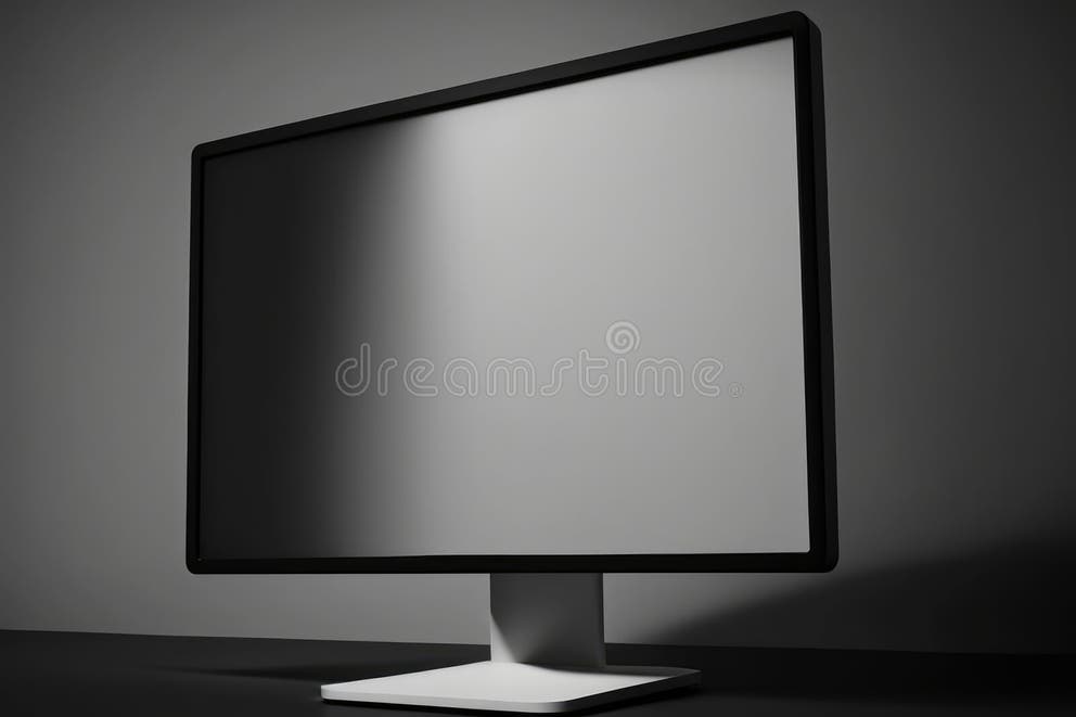 Computer Monitor with Blank Screen and Copy Space, Created Using Generative Ai Technology Stock ...