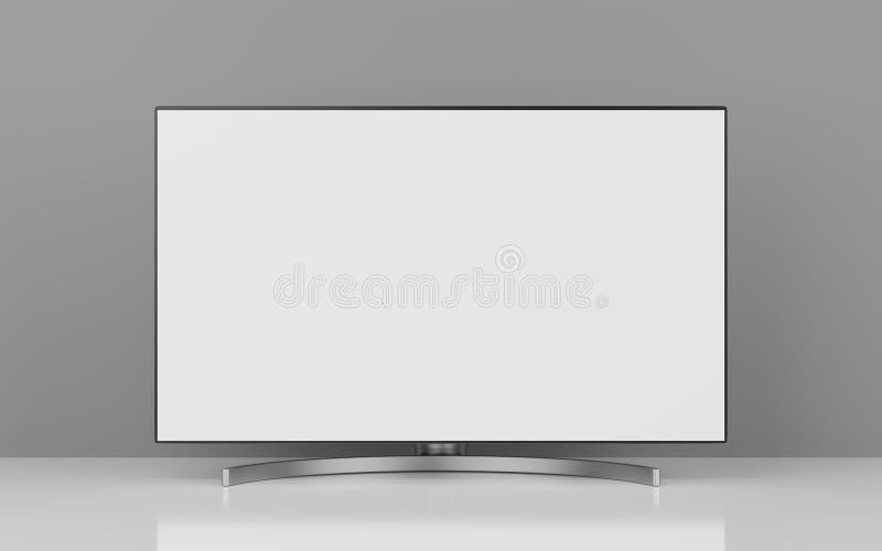 Computer Monitor with Blank Screen Stock Illustration - Illustration of ...