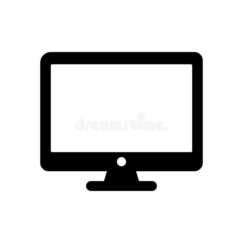 Computer Monitor Icon. Vector Desktop Computer Icon Stock Illustration ...