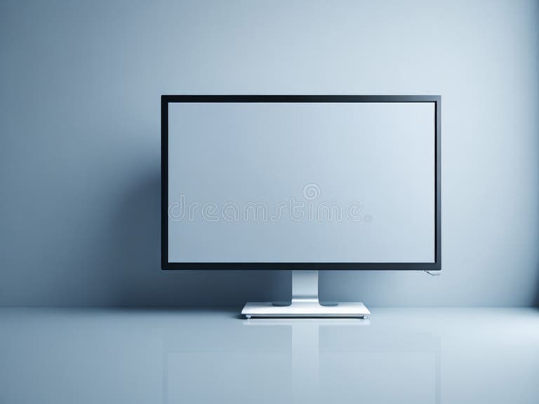 Computer Monitor with a Blank Screen. Stock Illustration - Illustration ...