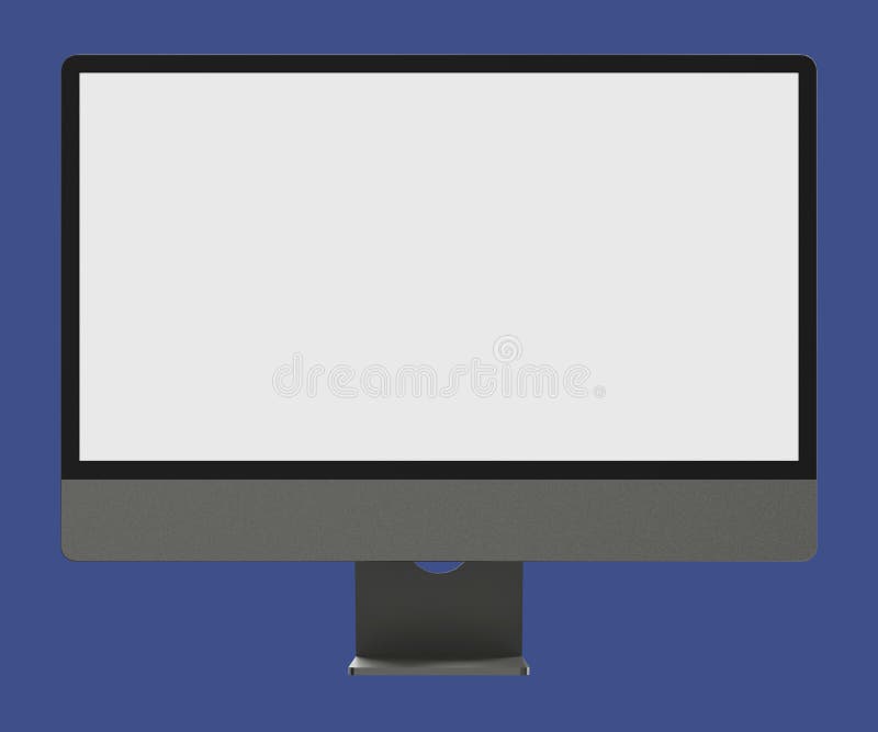 Computer Monitor Blank Screen Mockup, 3d Stock Photo - Illustration of ...