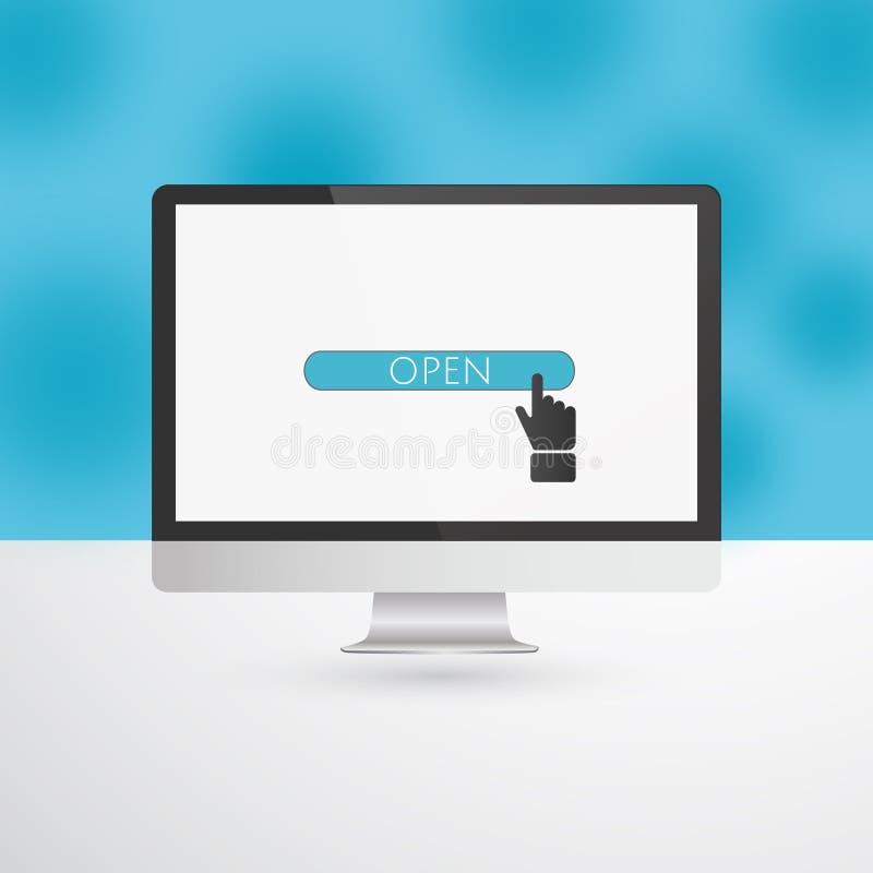 Open button stock vector. Illustration of banner, button - 158491267