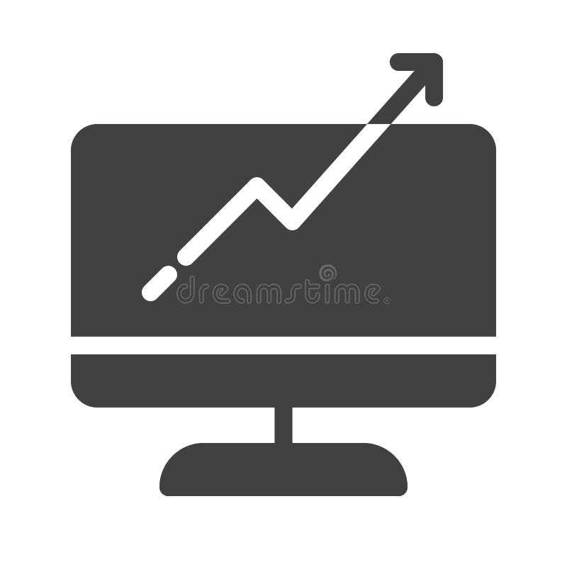 Computer Monitor with Business Graph Growing Chart Icon Vector Stock ... Computer Monitor with Business Graph Growing Chart Icon Vector Stock ...