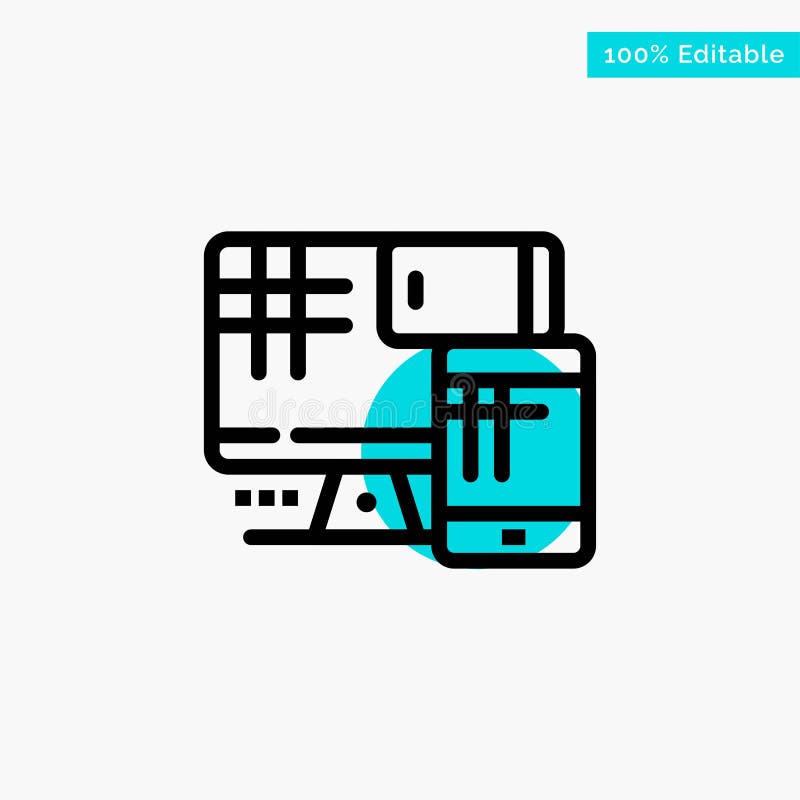 Computer, Monitor, Cell, Education Turquoise Highlight Circle Point ...