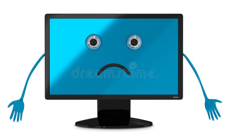 Sad Computer Monitor Stock Illustrations – 800 Sad Computer Monitor ...