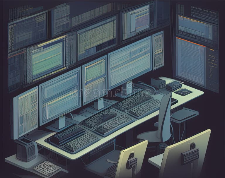 Computer Monitor, Computer Data Processing, Server Room, Data Center ...