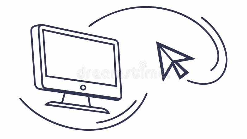Computer Monitor with Cursor, Digital Interface Vector, Vector Design ...