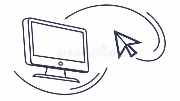 Computer Monitor with Cursor, Digital Interface Vector, Vector Design ...