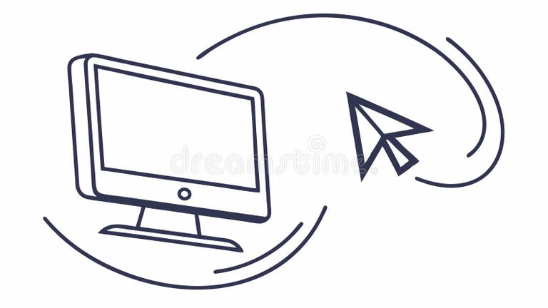 Computer Monitor with Cursor, Digital Interface Vector, Vector Design ...
