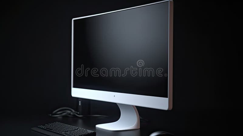 Computer Monitor 3D Model with a Blank Screen, Realistic 3D Computer ...