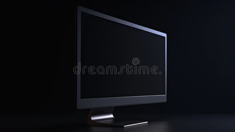 Computer Monitor 3D Model with a Blank Screen, Realistic 3D Computer ...