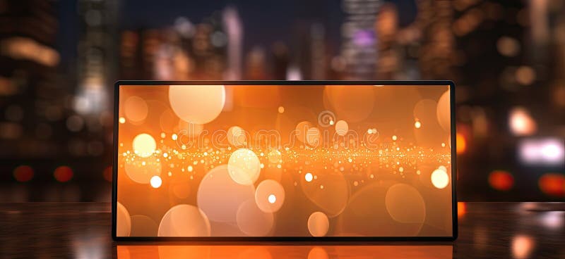 Computer Monitor on a Dark Background Stock Illustration - Illustration ...