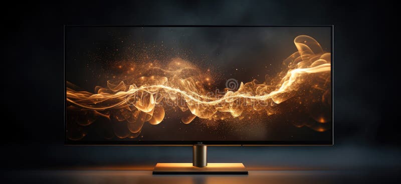 Computer Monitor on a Dark Background Stock Illustration - Illustration ...