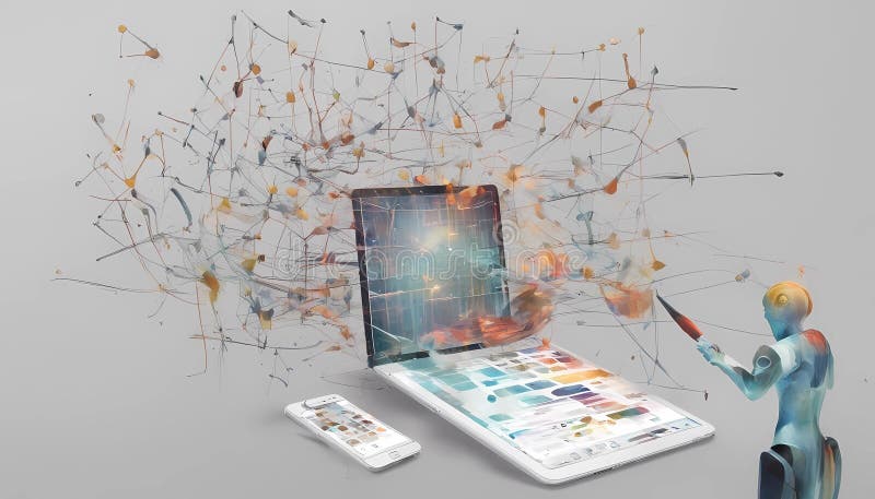 Computer Monitor with Data.show Humans Using Apps or Digital Tools ...