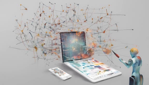 Computer Monitor with Data.show Humans Using Apps or Digital Tools ...