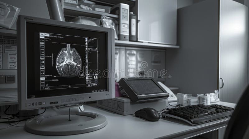 Computer Monitor on Desk stock photo. Image of computer - 382640600