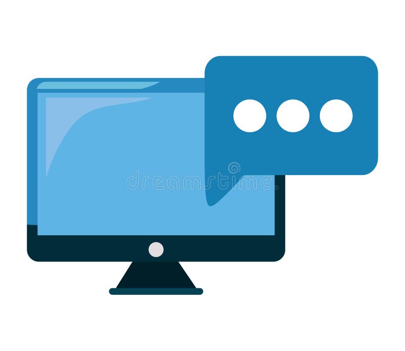 Computer Monitor Speech Bubble Stock Vector - Illustration of ...