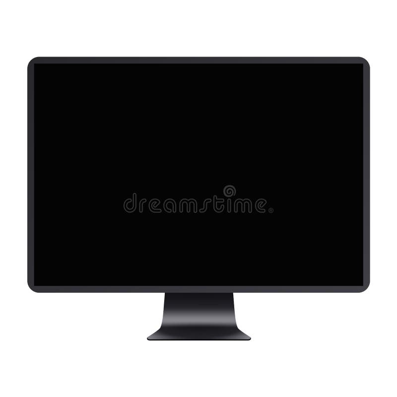 Computer Monitor Display With Blank Screen Isolated On White Background ... Computer Monitor Display With Blank Screen Isolated On White Background ...