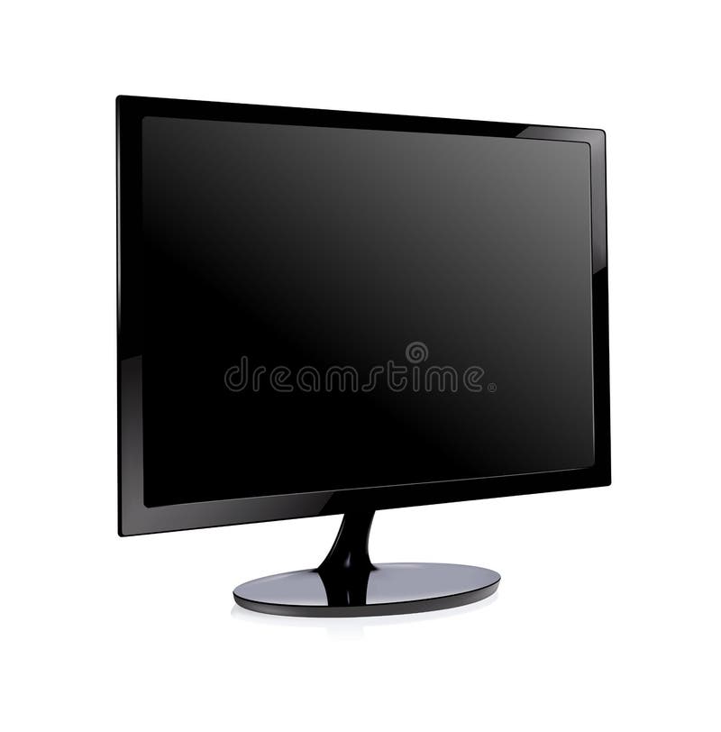 Computer Display with Blank Screen. Front View Stock Vector ... Computer Display with Blank Screen. Front View Stock Vector ...