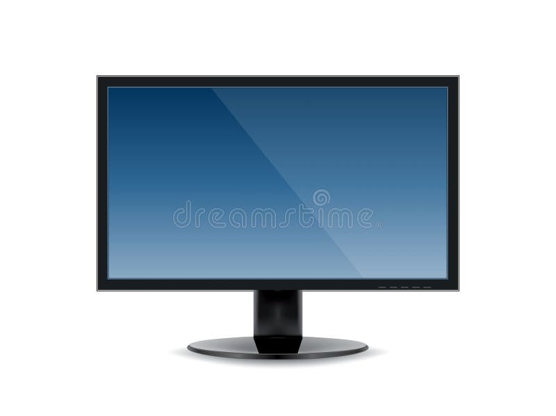 Computer Display with Blank Screen. Front View Stock Vector ... Computer Display with Blank Screen. Front View Stock Vector ...