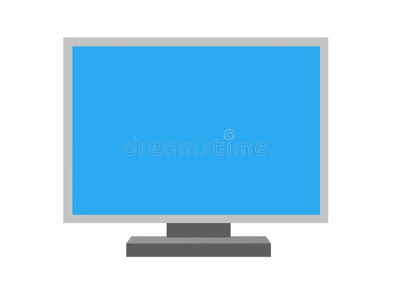 A Computer Monitor Display with Light Grey Bezel Light Blue Screen and ...