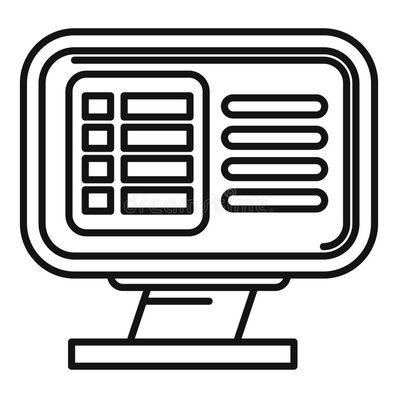 Computer Monitor Display Showing Spreadsheet Data Stock Illustration ...