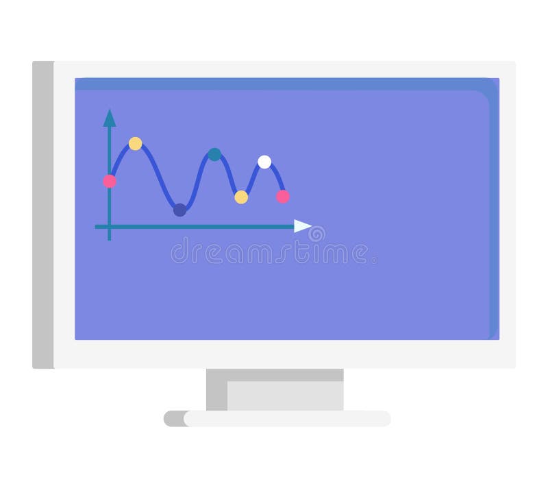 Computer Monitor Displaying A Colorful Line Graph With Data Points