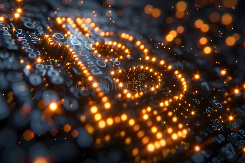Computer Screen Displaying Array Of Numbers Generative Ai Stock