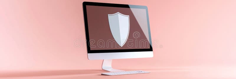 A Computer Monitor Displaying a Shield Symbolizing Robust Protection ...