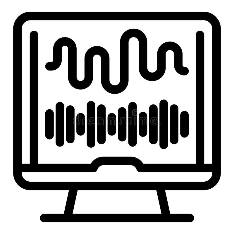 Computer Monitor Displaying Sound Waveform Icon Stock Illustration ...