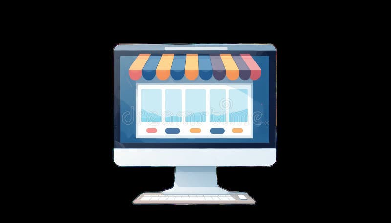 Computer Monitor Displaying a Website Interface, Indicating Online ...