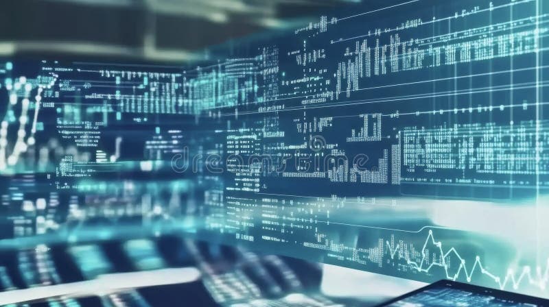 A Computer Monitor Displays a Complex Graph of Numbers and Lines Stock Photo - Image of coding ...