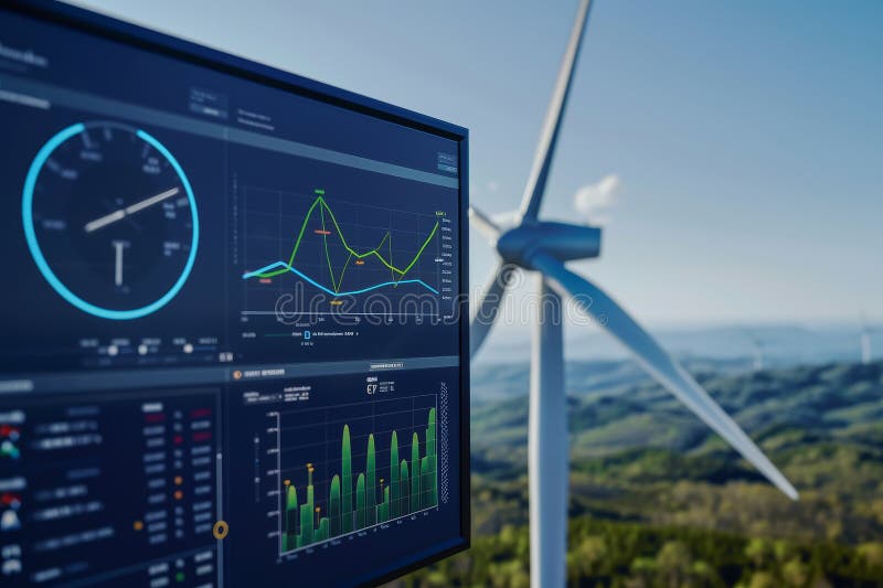 Wind Turbine Shown Green Hill Ai Generated Stock Photos - Free ...