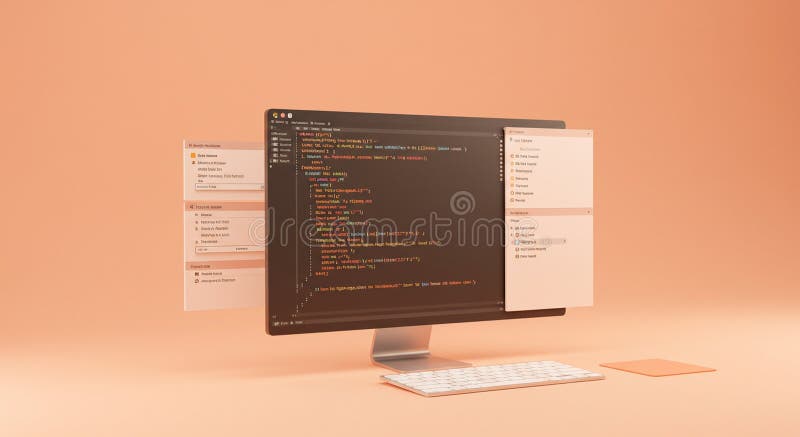 A Computer Monitor Displays a Programming Interface with Code Written ...