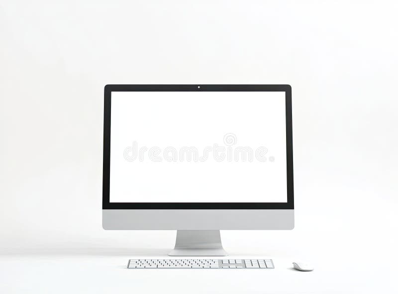 A Computer Monitor Displays a White Screen Set Against a White ...