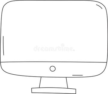 Computer Monitor Doodle stock vector. Illustration of technology ...