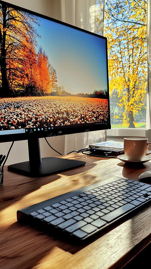 Computer Monitor Fall Scene Screen Stock Photos - Free & Royalty-Free ...