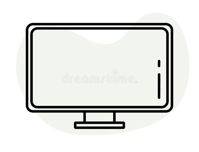 Computer Monitor Flat Hand-drawn Doodle Vector Illustration Stock ...