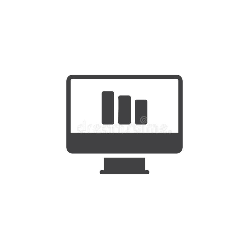 Computer Monitor with Business Graph Growing Chart Line Icon Stock ... Computer Monitor with Business Graph Growing Chart Line Icon Stock ...