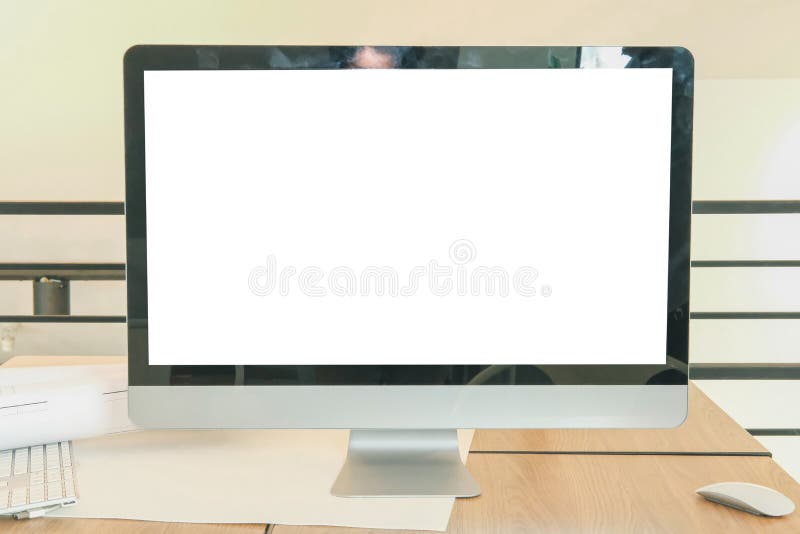 Computer Monitor on Graphic Designer Workplace Stock Image - Image of ...