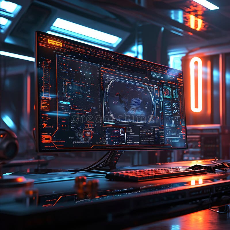 Computer Monitor with Graphs, Map, Dashboards. Technological Background ... Computer Monitor with Graphs, Map, Dashboards. Technological Background ...