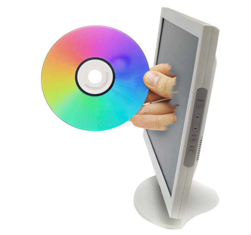 Computer monitor with hand stock image. Image of industry - 4565829