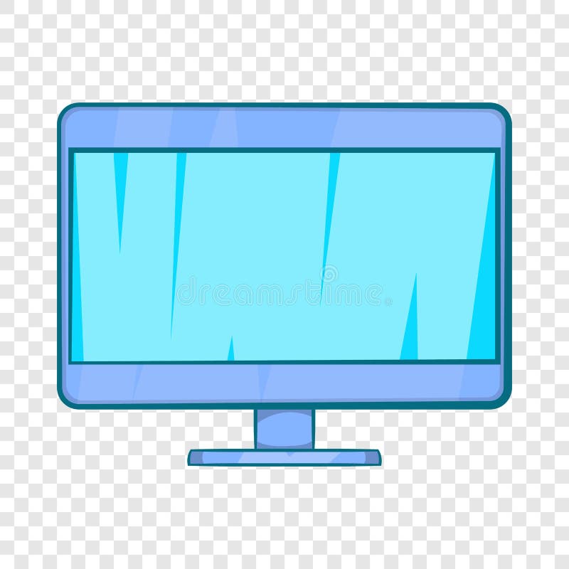 Computer Monitor Icon in Cartoon Style Stock Vector - Illustration of ...