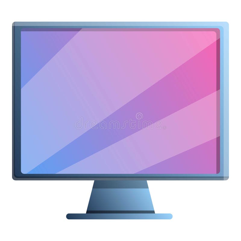 Computer Monitor Icon, Cartoon Style Stock Vector - Illustration of ...