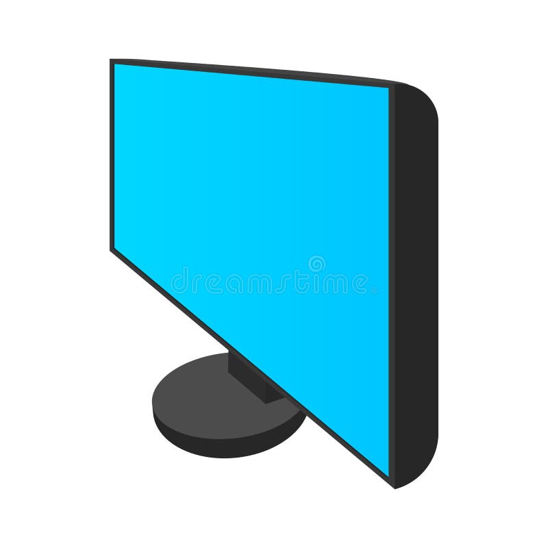 Computer Monitor Icon, Cartoon Style Stock Vector - Illustration of ...