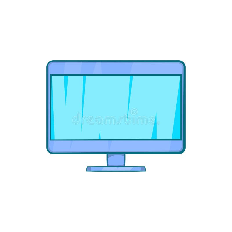 Computer Monitor Icon in Cartoon Style Stock Vector - Illustration of ...
